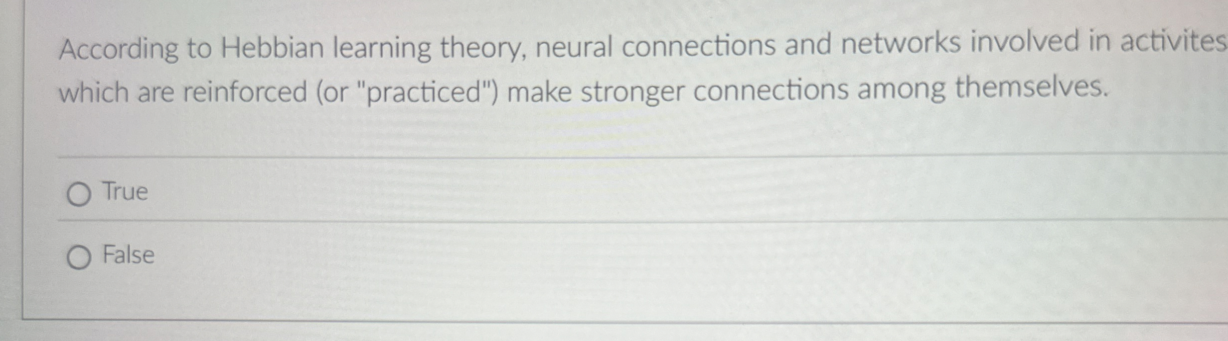 Solved According to Hebbian learning theory, neural | Chegg.com