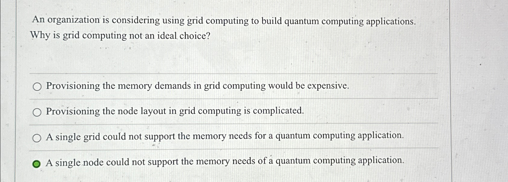 Solved An organization is considering using grid computing | Chegg.com