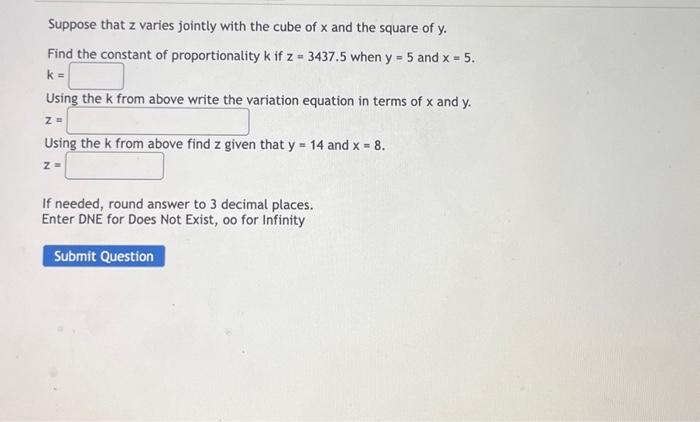 Solved Suppose that z varies jointly with the cube of x and | Chegg.com