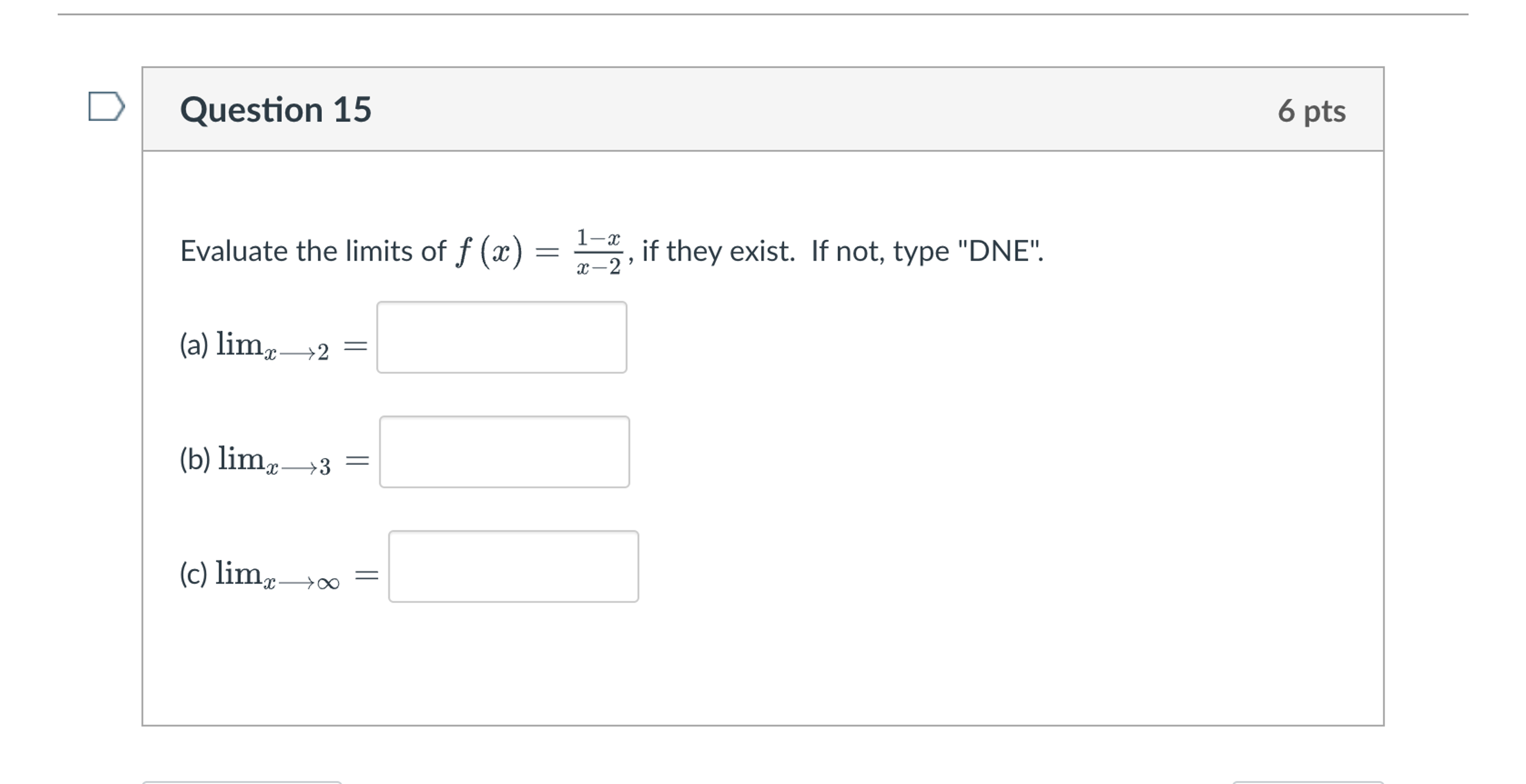 Solved Evaluate the limits of f(x)=1-xx-2, ﻿if they exist. | Chegg.com