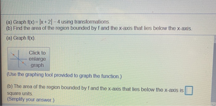 Solved (a) Graph f(x) = |x+ 2| -4 using transformations. (b) | Chegg.com