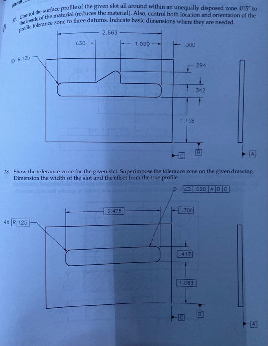 34. Apply a line profile tolerance that only controls | Chegg.com
