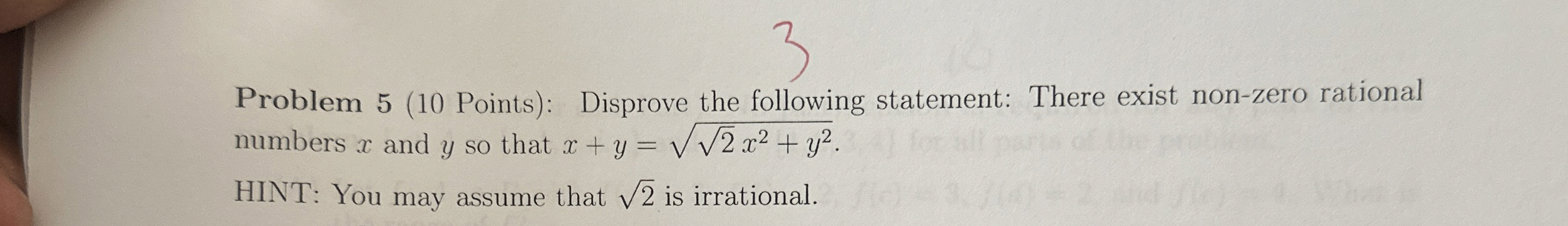 Solved Problem 5 (10 ﻿Points): Disprove the following | Chegg.com