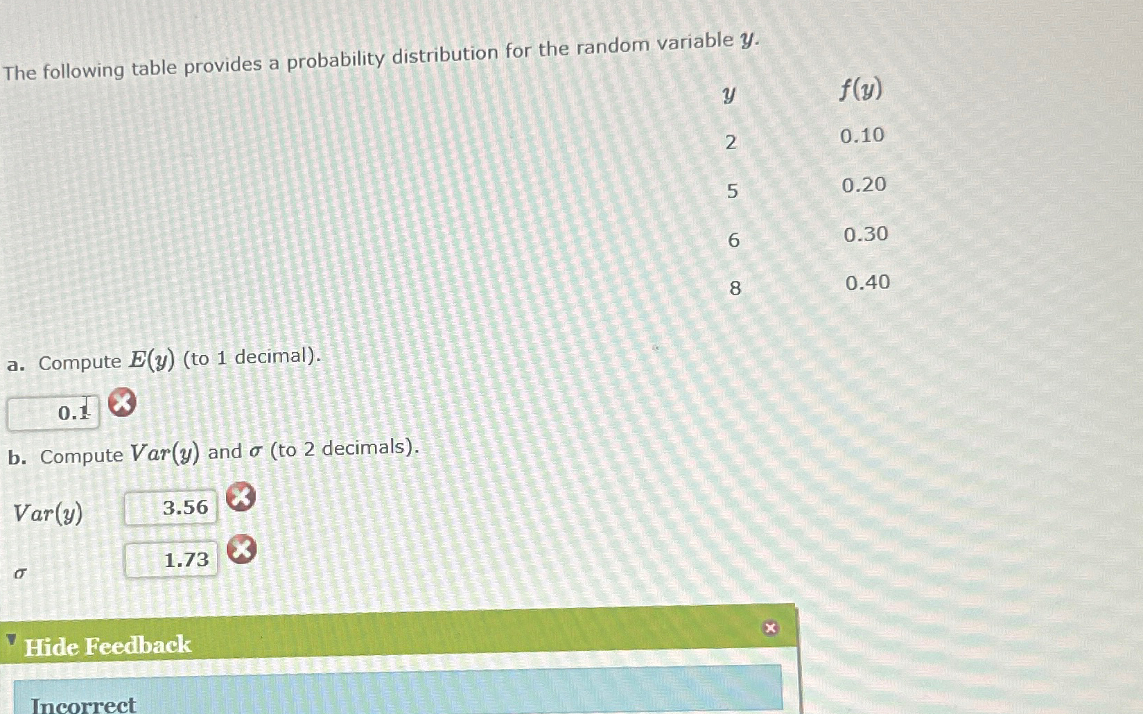 Solved The following table provides a probability | Chegg.com