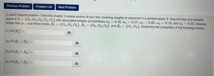 Solved (1 point) Rework problem 1 from the chapter 3 review | Chegg.com