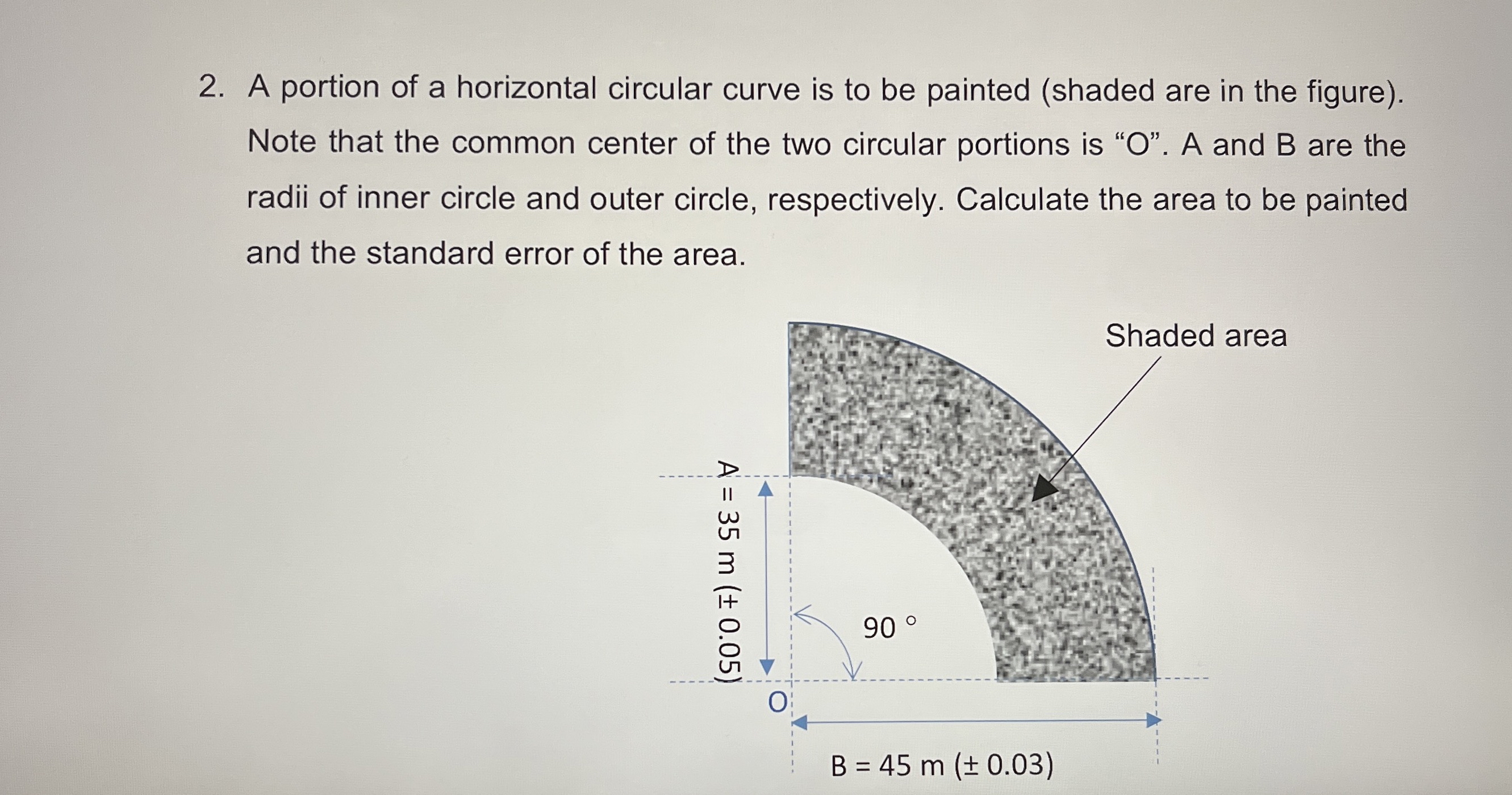 Solved A portion of a horizontal circular curve is to be | Chegg.com