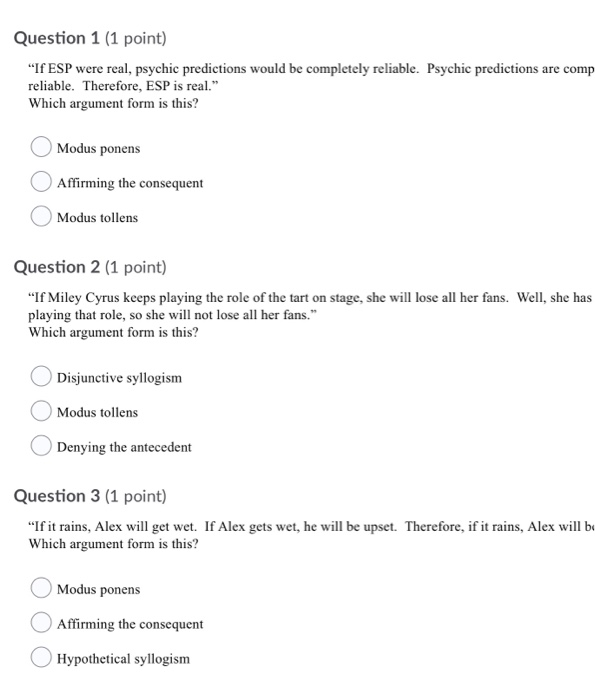 Solved Question 1 (1 point) "If ESP were real, psychic | Chegg.com