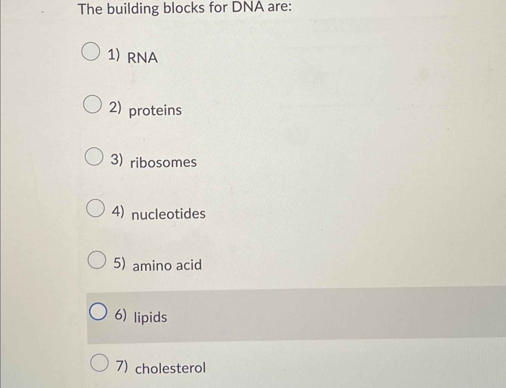 Solved The building blocks for DNA | Chegg.com