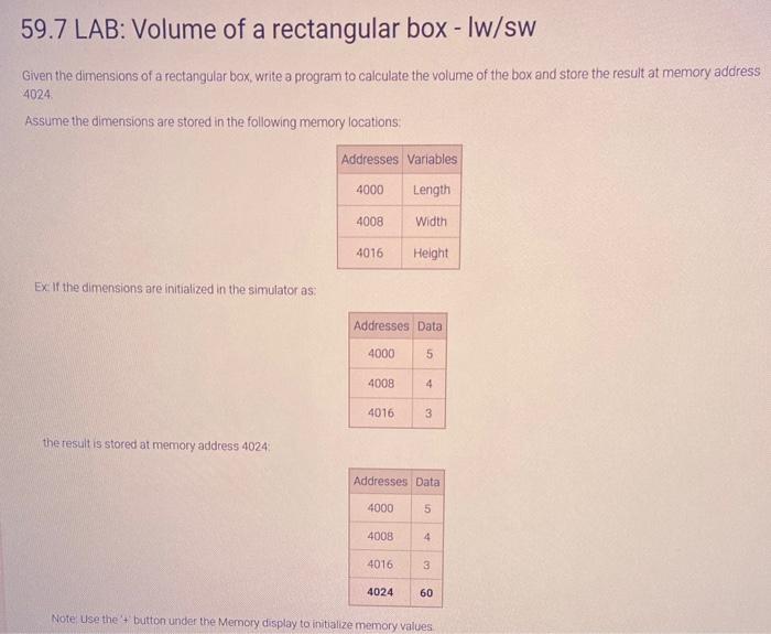 Solved Given the dimensions of a rectangular box, write a | Chegg.com