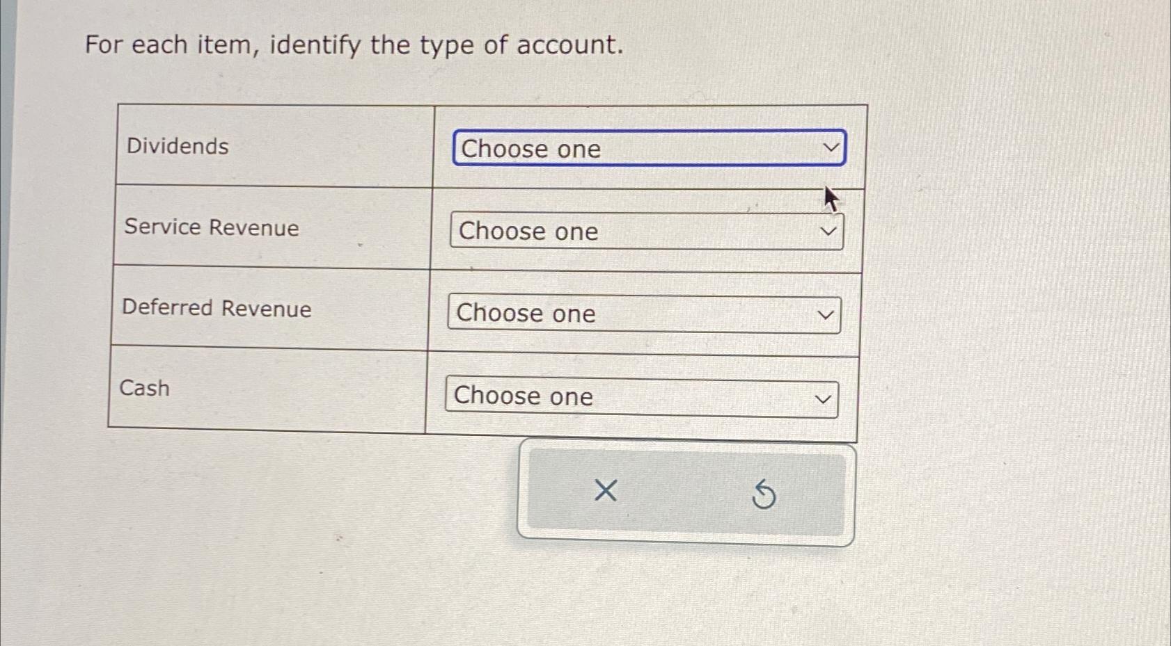 Solved For each item, identify the type of | Chegg.com