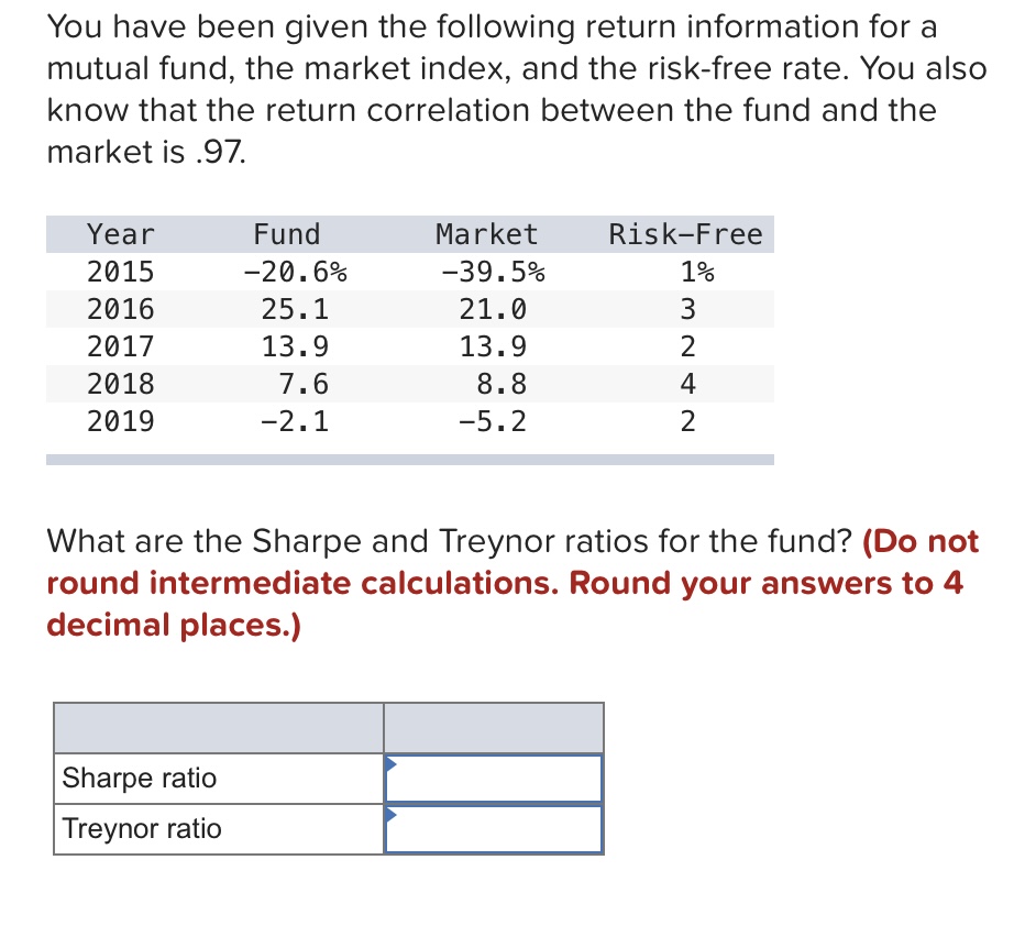 Solved You have been given the following return information | Chegg.com