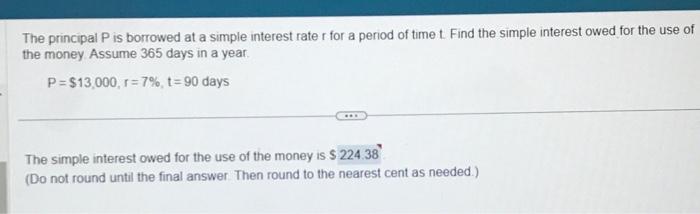 Solved The principal P is borrowed at a simple interest rate | Chegg.com