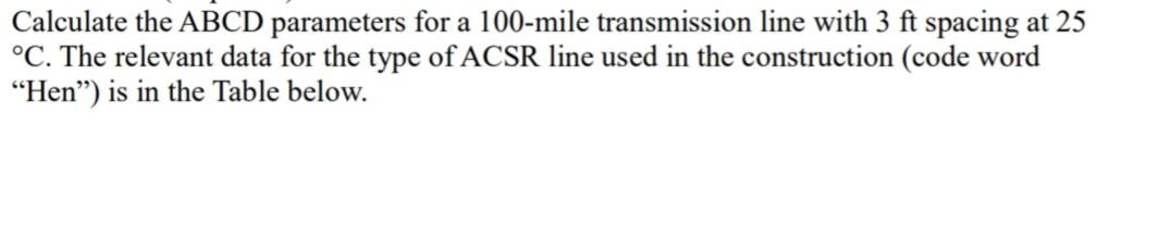 Solved Calculate the ABCD parameters for a 100-mile | Chegg.com