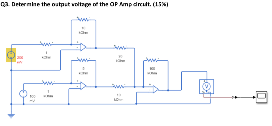 Solved Determine the output voltage of the OP Amp circuit. | Chegg.com