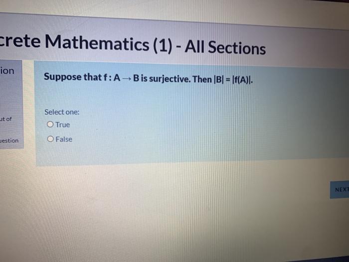 Solved crete Mathematics (1) - All Sections ion Suppose that | Chegg.com