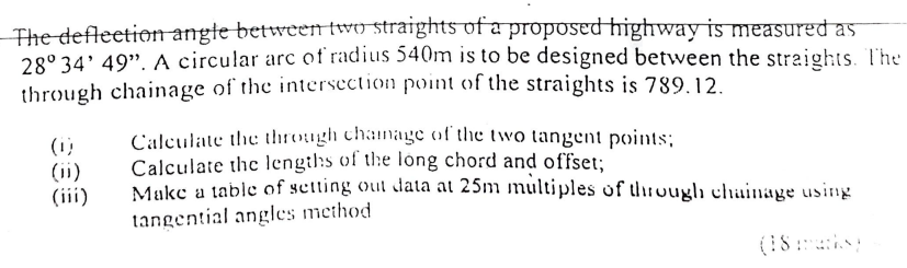 The defleetion angle between (w) ﻿straights of a | Chegg.com