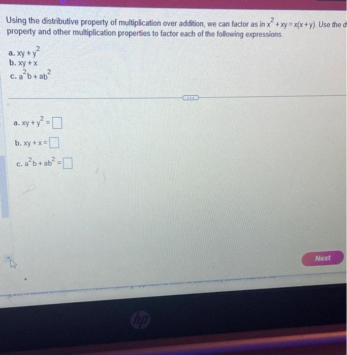 Solved Using the distributive property of multiplication | Chegg.com