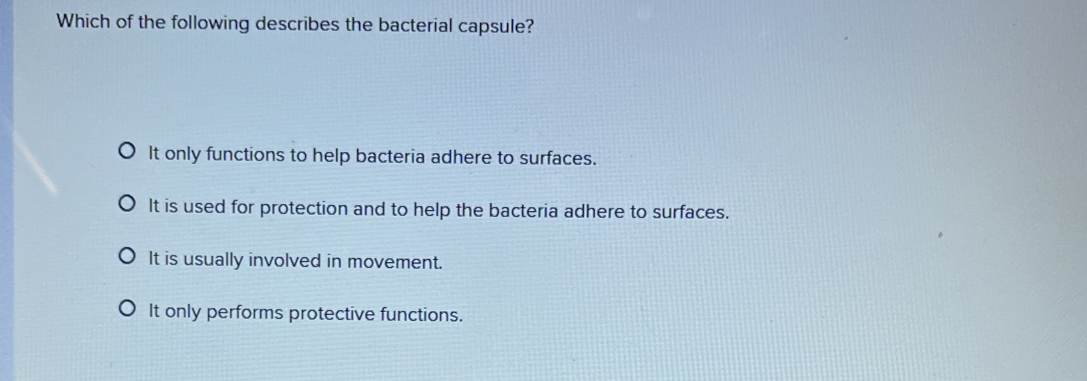 Solved Which of the following describes the bacterial | Chegg.com
