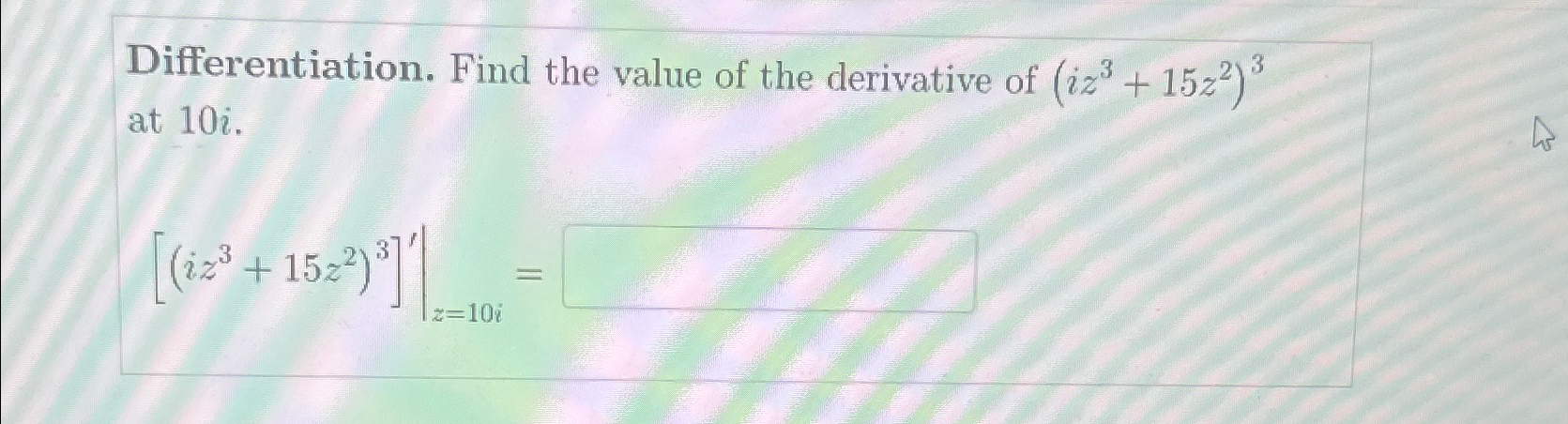 Solved Differentiation. Find the value of the derivative of | Chegg.com