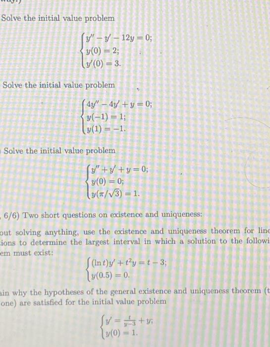 Solved Solve the initial value problem | Chegg.com