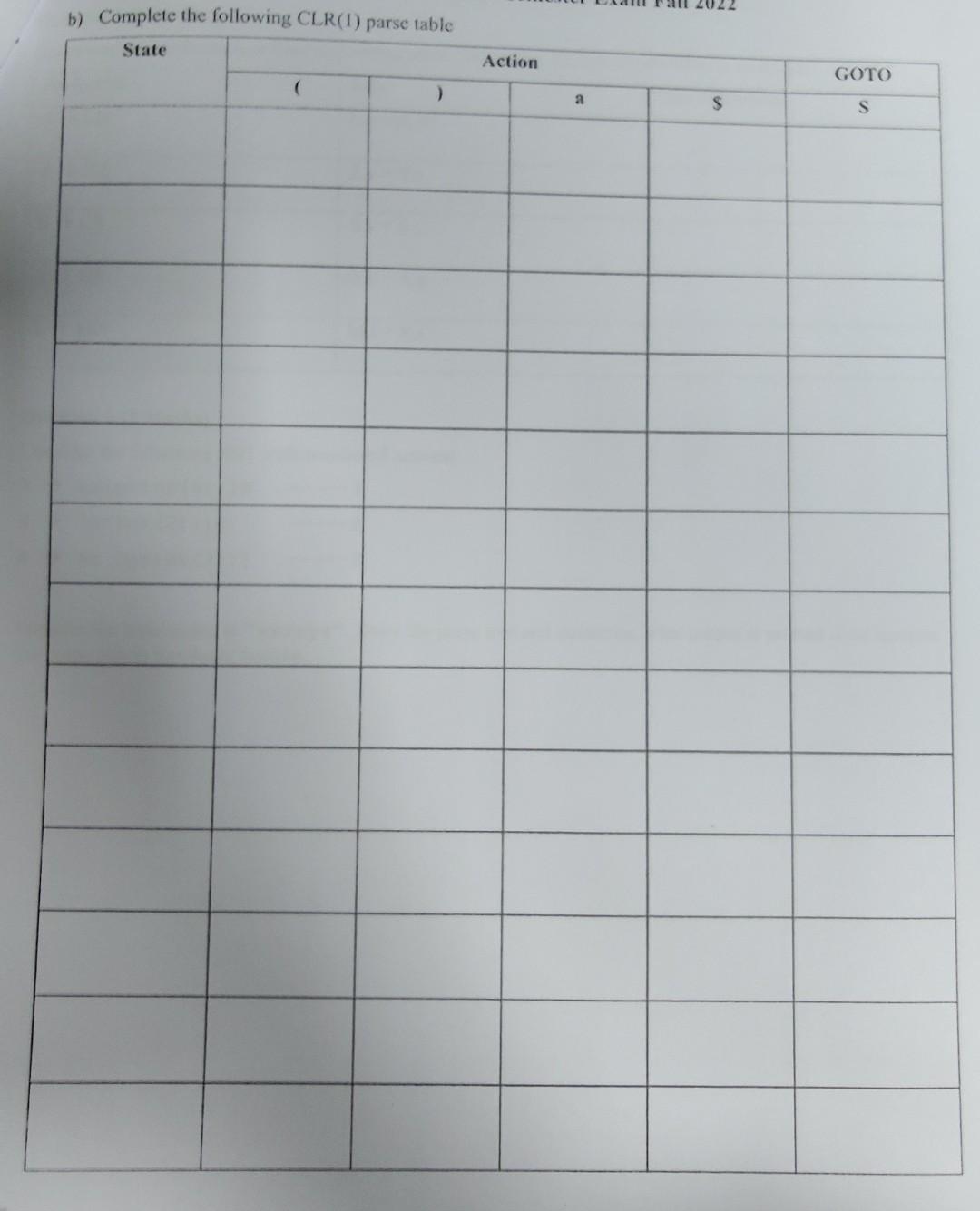 Solved Question 4 [8, 7 Marks] Given a CFG S→(S) I a a) | Chegg.com