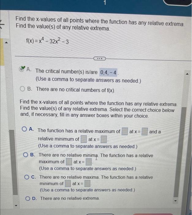 Solved Find the x-values of all points where the function | Chegg.com
