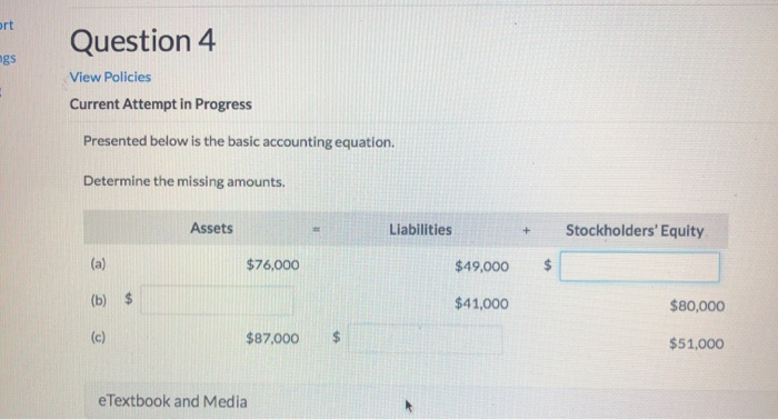 Solved Question 4 View Policies Current Attempt in Progress | Chegg.com