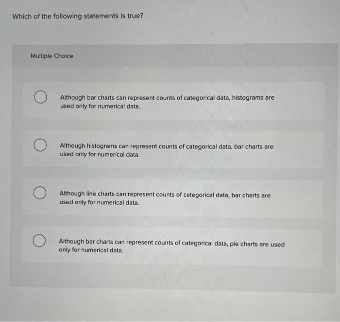 Solved Which of the following statements is true? Multiple | Chegg.com