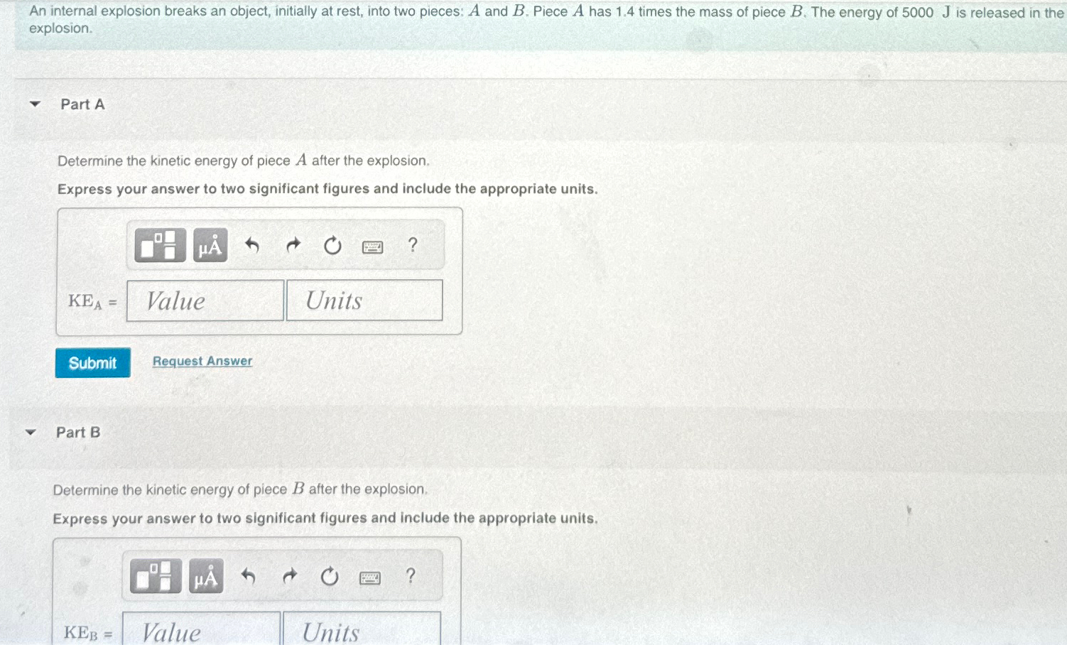 Solved An internal explosion breaks an object, initially at | Chegg.com