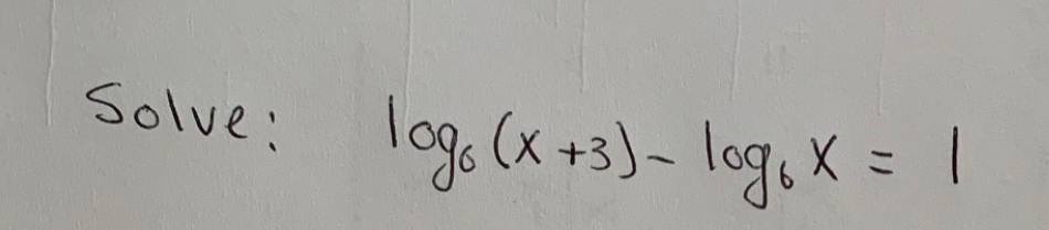 Solved Solve: logo (x+3)- logo x = 1 | Chegg.com