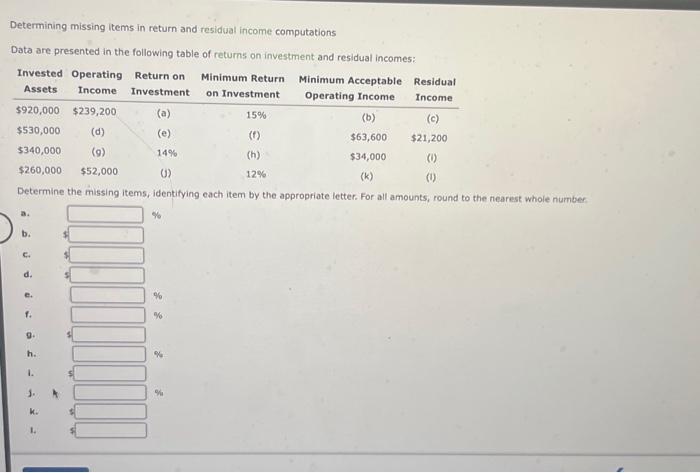 Solved Determining missing items in return and residual | Chegg.com Solved Determining missing items in return and residual | Chegg.com