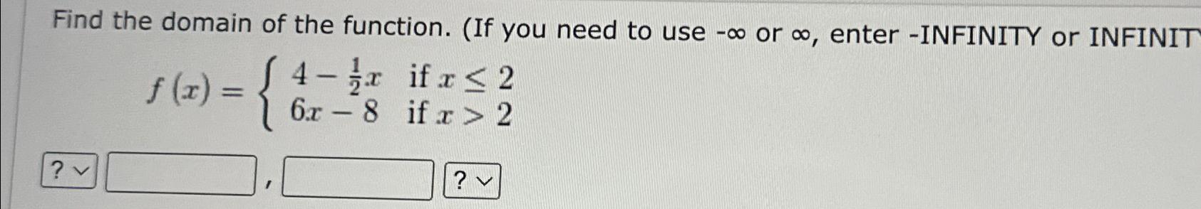 Solved Find the domain of the function. (If you need to use | Chegg.com