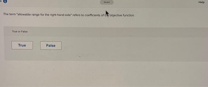 Solved The term "allowable range for the right-hand-side" | Chegg.com