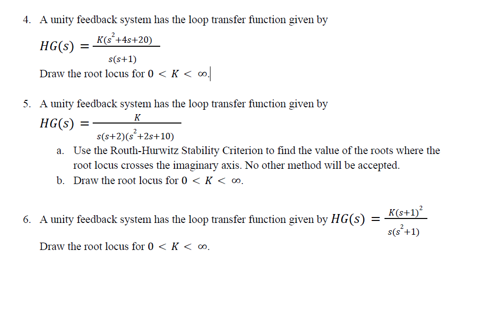 A unity feedback system has the loop transfer | Chegg.com