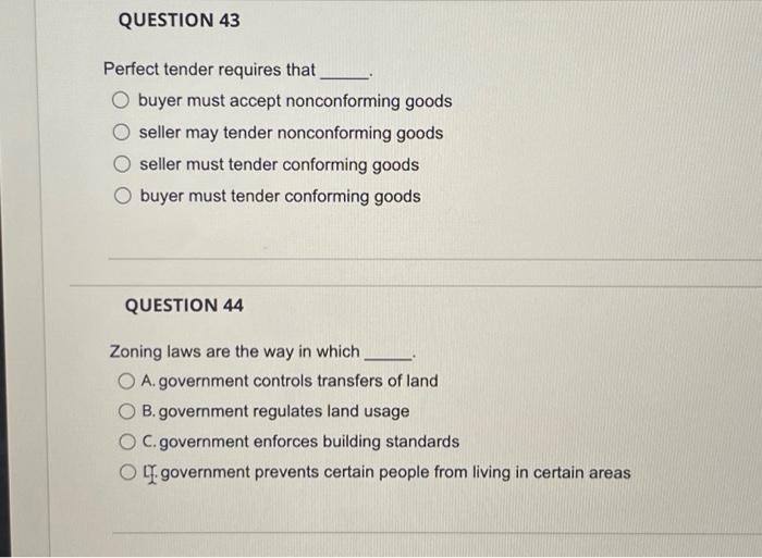 Perfect tender requires that buyer must accept | Chegg.com