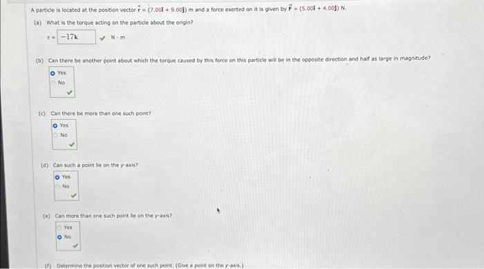 A particle is located at the position vector | Chegg.com