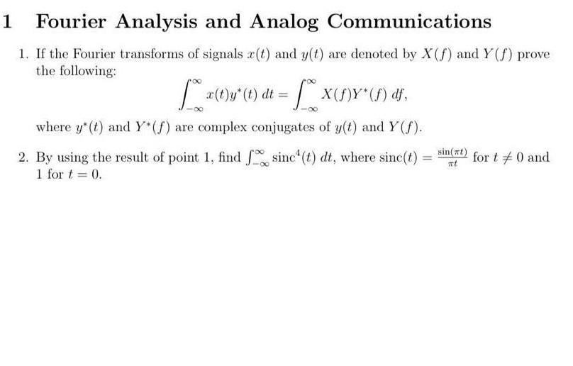 Solved This is about fourier analysis and analog | Chegg.com