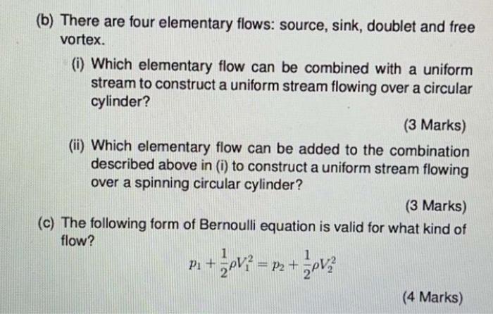 Solved (b) There are four elementary flows: source, sink, | Chegg.com