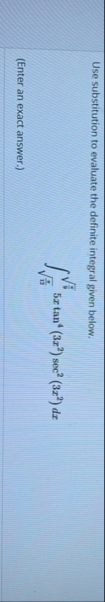 Solved Use substitution to evaluate the definite integral | Chegg.com