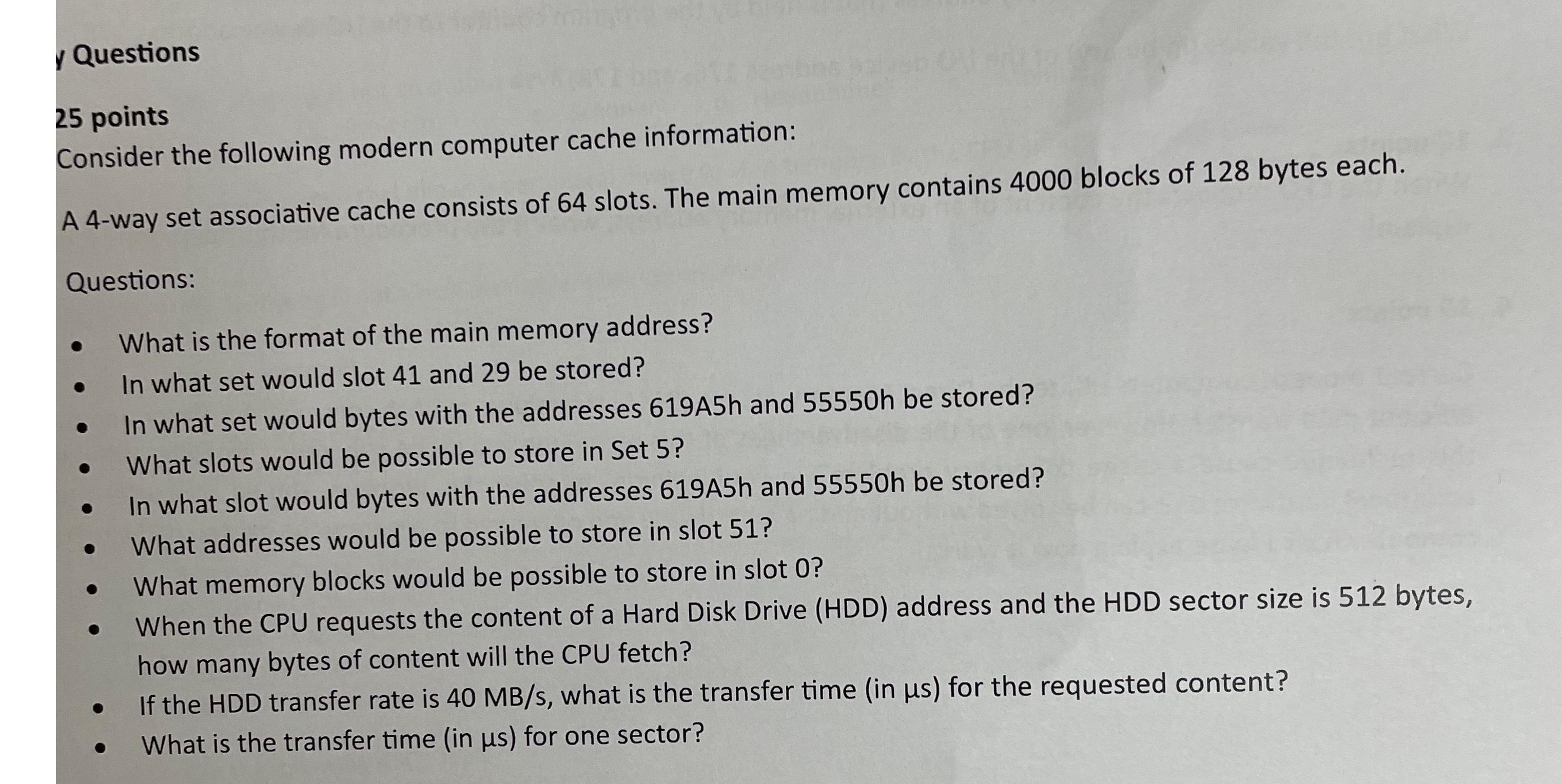 Solved Questions25 ﻿pointsConsider the following modern | Chegg.com