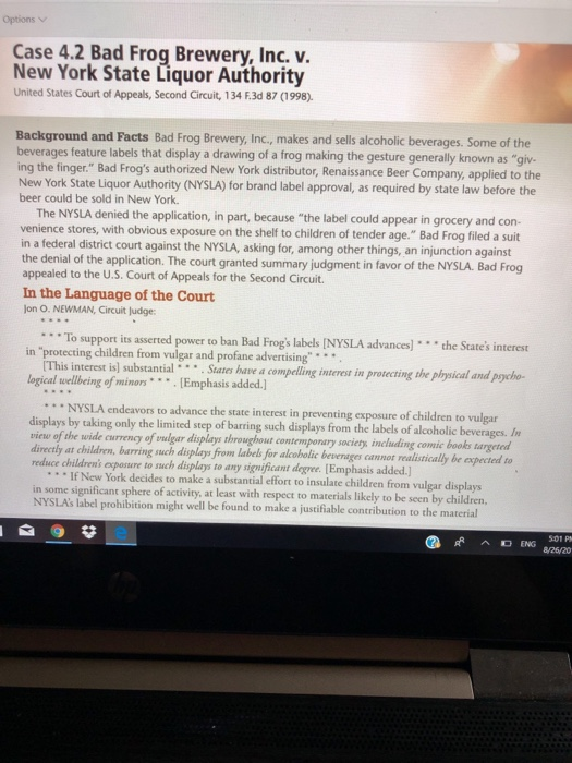 Solved For Business law use the “IRAC” method (Issue, Rule, | Chegg.com