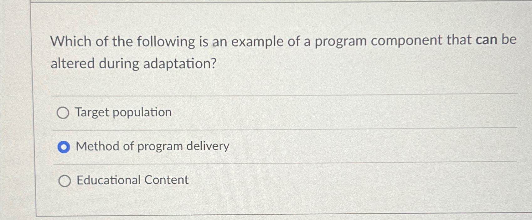 Solved Which of the following is an example of a program | Chegg.com