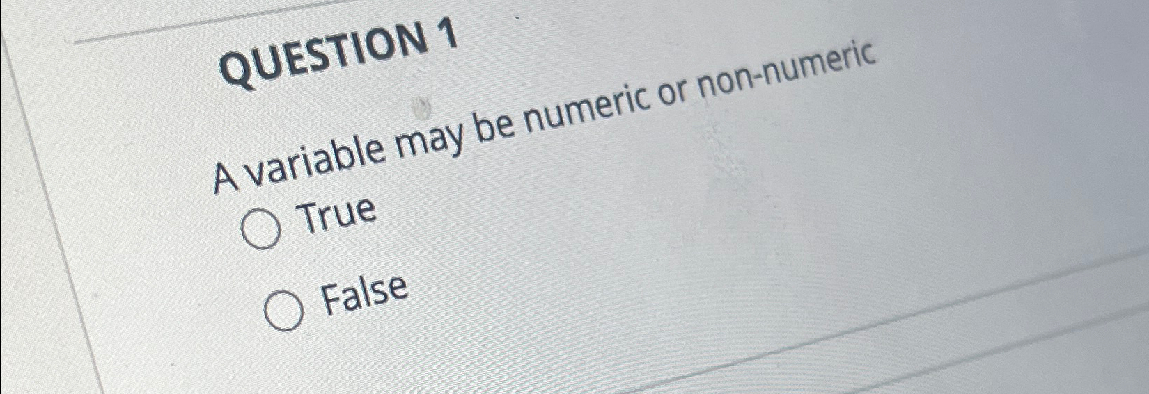 Solved QUESTION 1A variable may be numeric or non-numeric | Chegg.com Solved QUESTION 1A variable may be numeric or non-numeric | Chegg.com