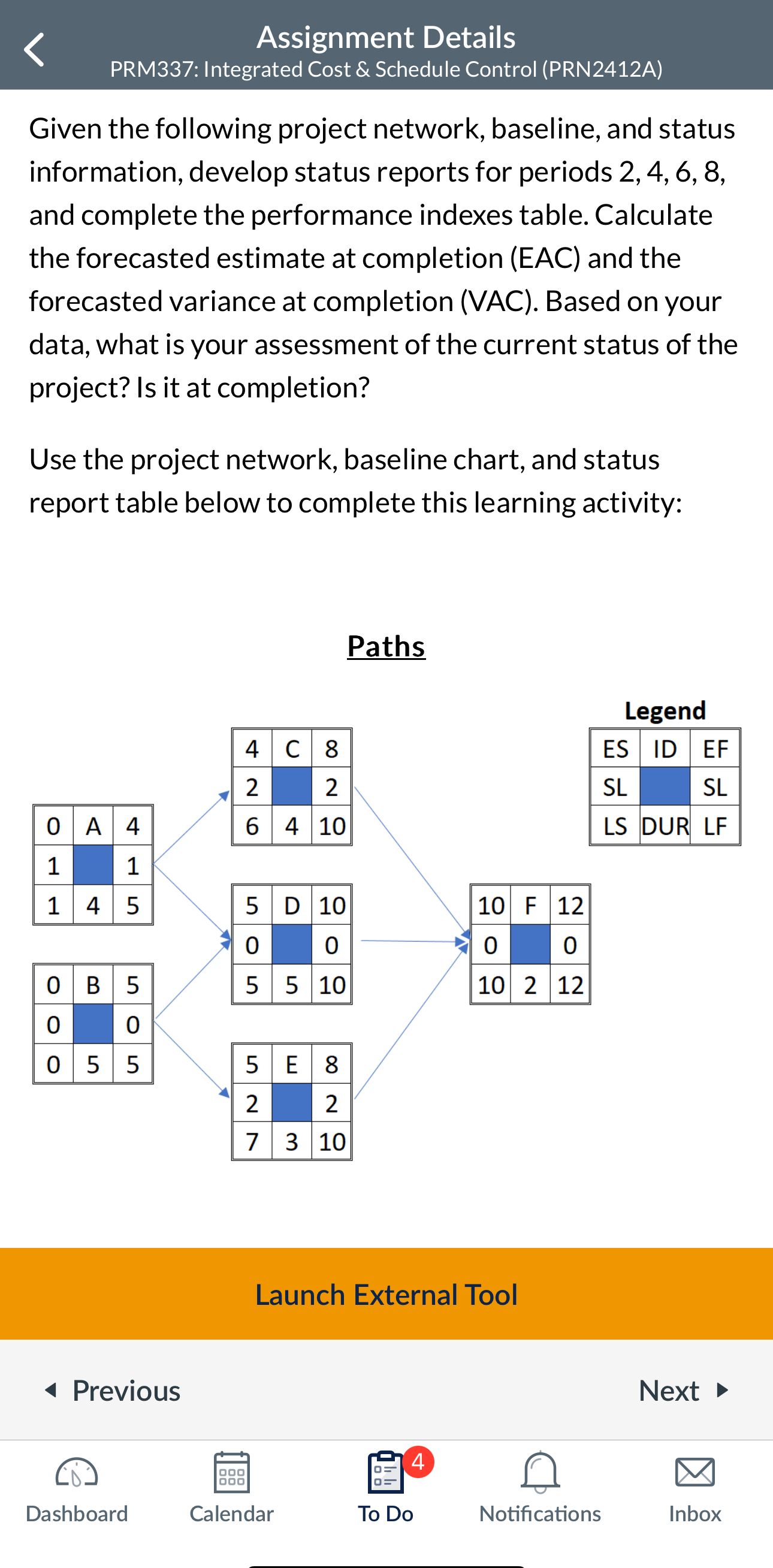 Solved Assignment DetailsPRM337: Integrated Cost & Schedule | Chegg.com