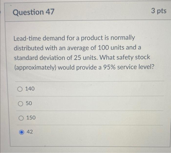 Solved Lead-time demand for a product is normally | Chegg.com