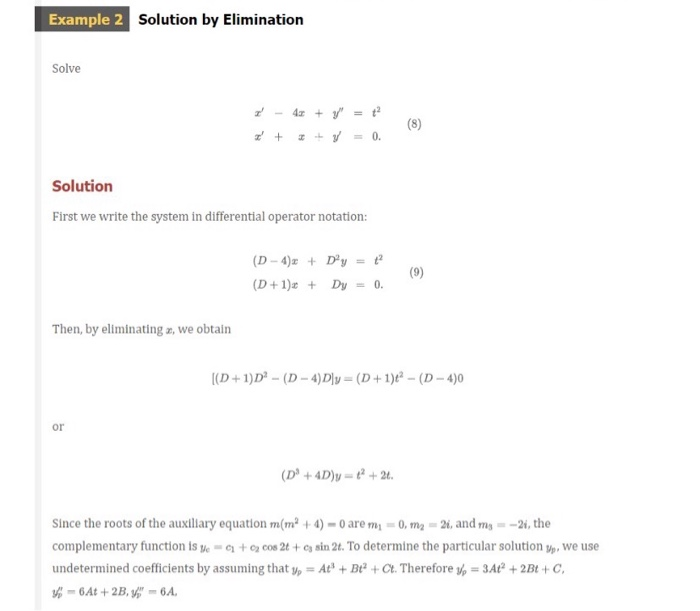 4) Solve the system of differential equations - 6y = | Chegg.com