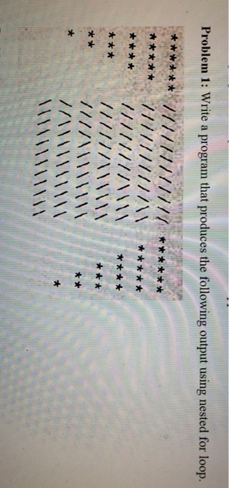 Solved Problem 1: Write a program that produces the | Chegg.com