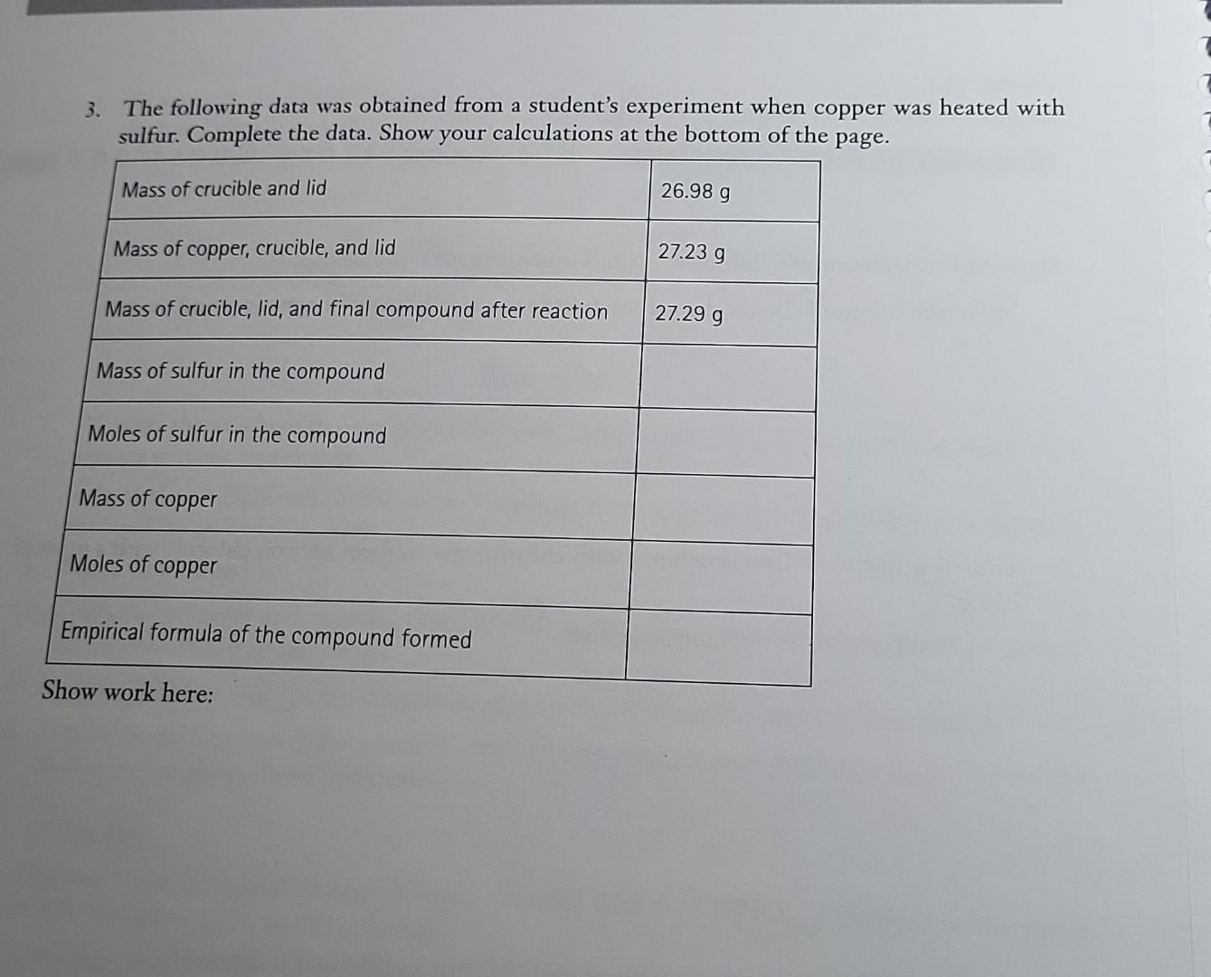 Solved EXPERIMENT 5 EMPIRICAL. FORMULA OF MAGNESIUM OXIDE | Chegg.com