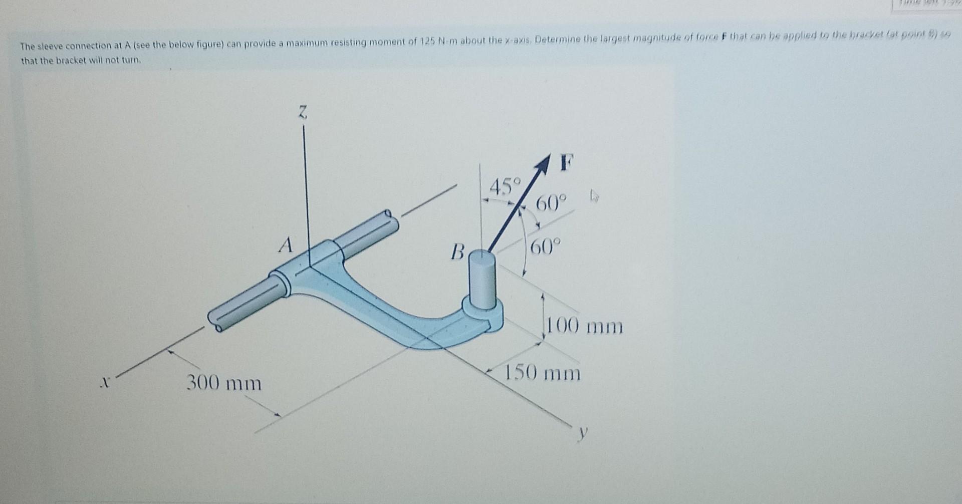 Solved The sleeve connection at A (see the below figure) can | Chegg.com