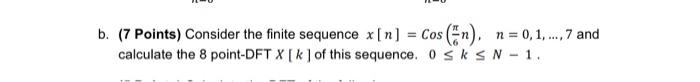 Solved (7 Points) Consider the finite sequence | Chegg.com